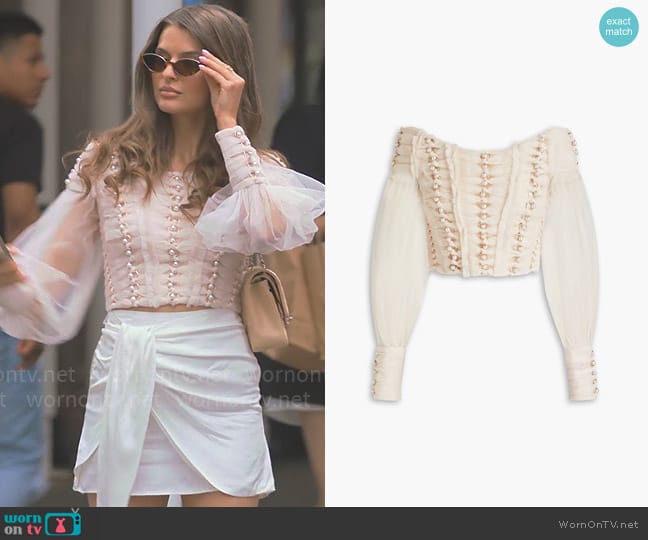 WornOnTV: Jess’s pearl embellished top on Owning Manhattan | Jessica ...