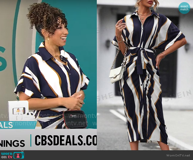 WornOnTV: Gabrielle Kerr’s striped shirtdress on CBS Mornings ...