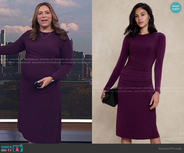 WornOnTV: Violeta’s purple gathered dress on NBC News Daily | Violeta ...