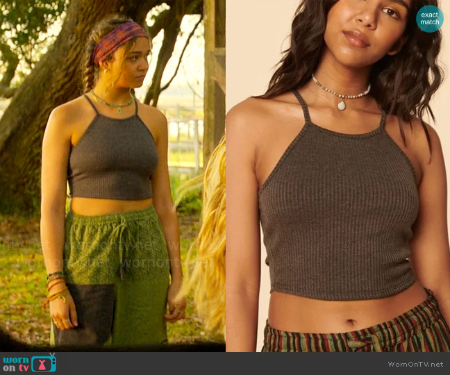 WornOnTV: Kiara’s grey tank top and green patchwork pants on Outer Banks | Madison Bailey ...