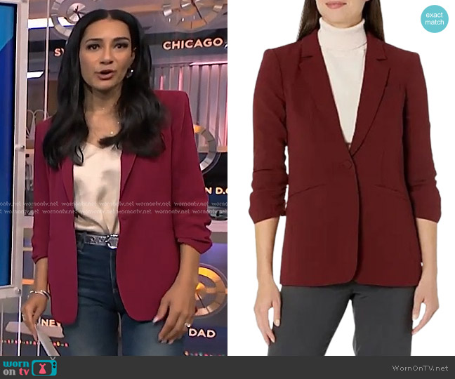 WornOnTV: Morgan’s burgundy ruched sleeve blazer on NBC News Daily ...