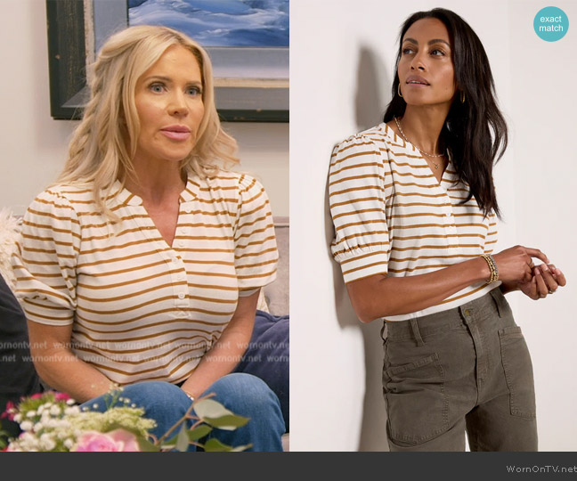 WornOnTV: Jennifer’s white stripe puff sleeve top on The Real ...