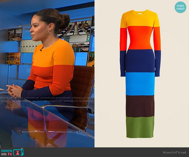 WornOnTV: Antonia’s multicolor colorblock dress on NBC News Daily ...