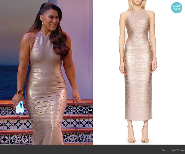WornOnTV: Emily’s metallic ribbed confessional dress on The Real ...