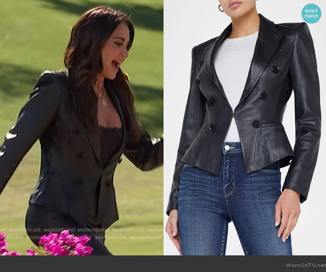 WornOnTV: Kyle Richards’ black leather jacket on Live with Kelly and Mark | Clothes and Wardrobe ...