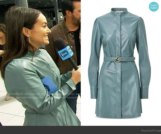 WornOnTV: Emily Kurl’s blue leather mini dress on E! News | Clothes and ...