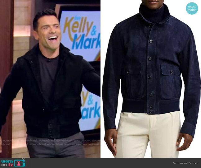 WornOnTV: Mark’s suede bomber jacket on Live with Kelly and Mark | Clothes and Wardrobe from TV