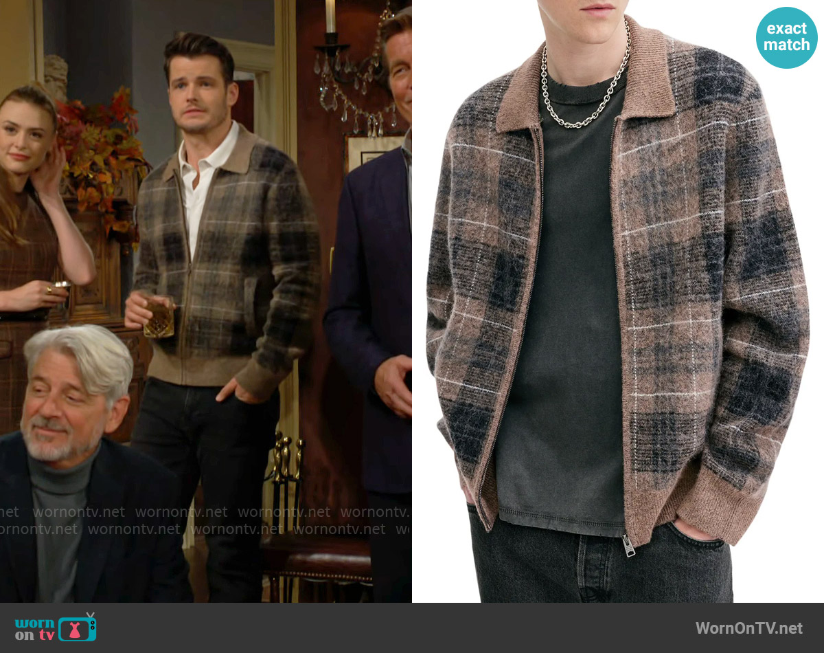 WornOnTV: Kyle’s brown plaid zip up Thanksgiving cardigan on The Young and the Restless ...