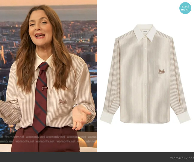 WornOnTV: Drew’s striped shirt and tie on The Drew Barrymore Show | Drew Barrymore | Clothes and ...