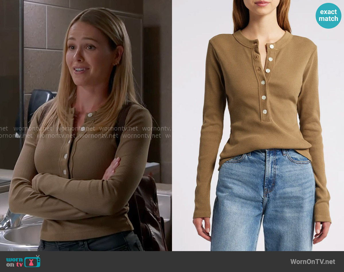 WornOnTV: Lyla’s beige green henley top on Chicago Fire | Jocelyn Hudon ...