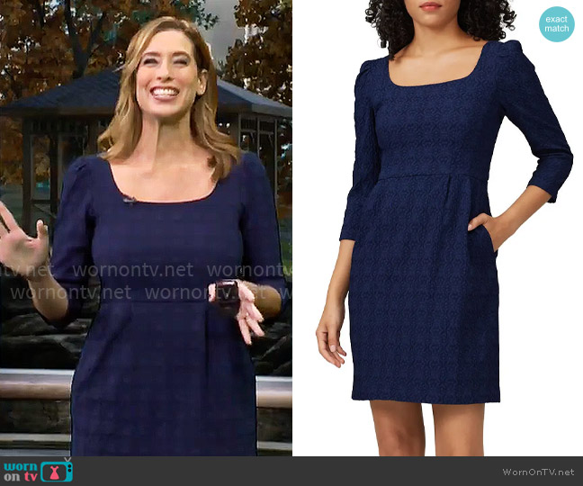 WornOnTV: Stephanie Abrams’ navy scoop-neck dress on CBS Mornings ...