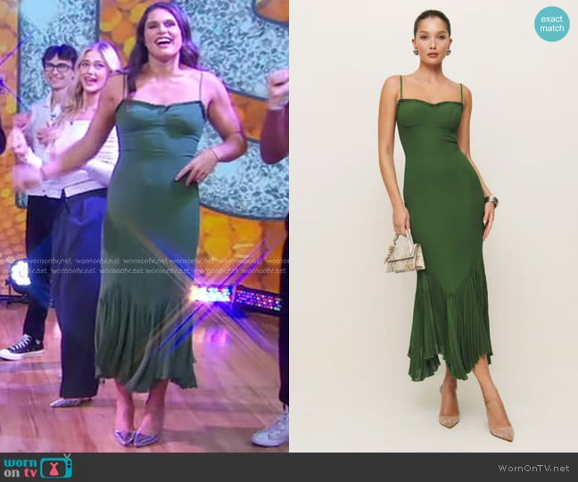 WornOnTV: Ilona Maher’s green pleated hem dress on Good Morning America | Clothes and Wardrobe ...