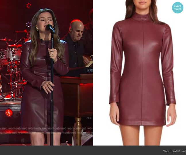 WornOnTV: Kelly’s burgundy leather mini dress on The Kelly Clarkson ...