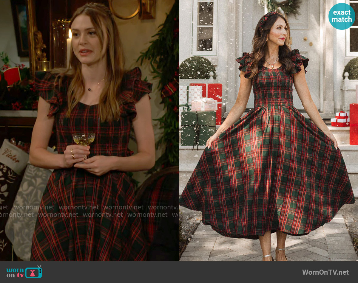WornOnTV: Claire’s plaid midi dress on The Young and the Restless ...