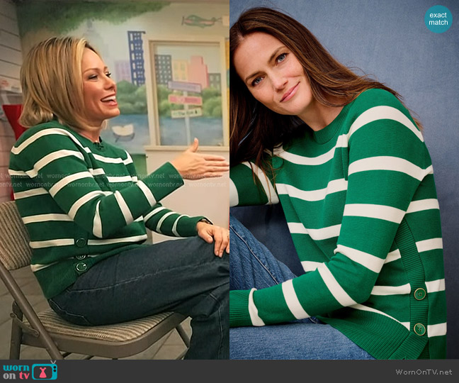 WornOnTV: Dylan’s green striped sweater on Today | Dylan Dreyer ...