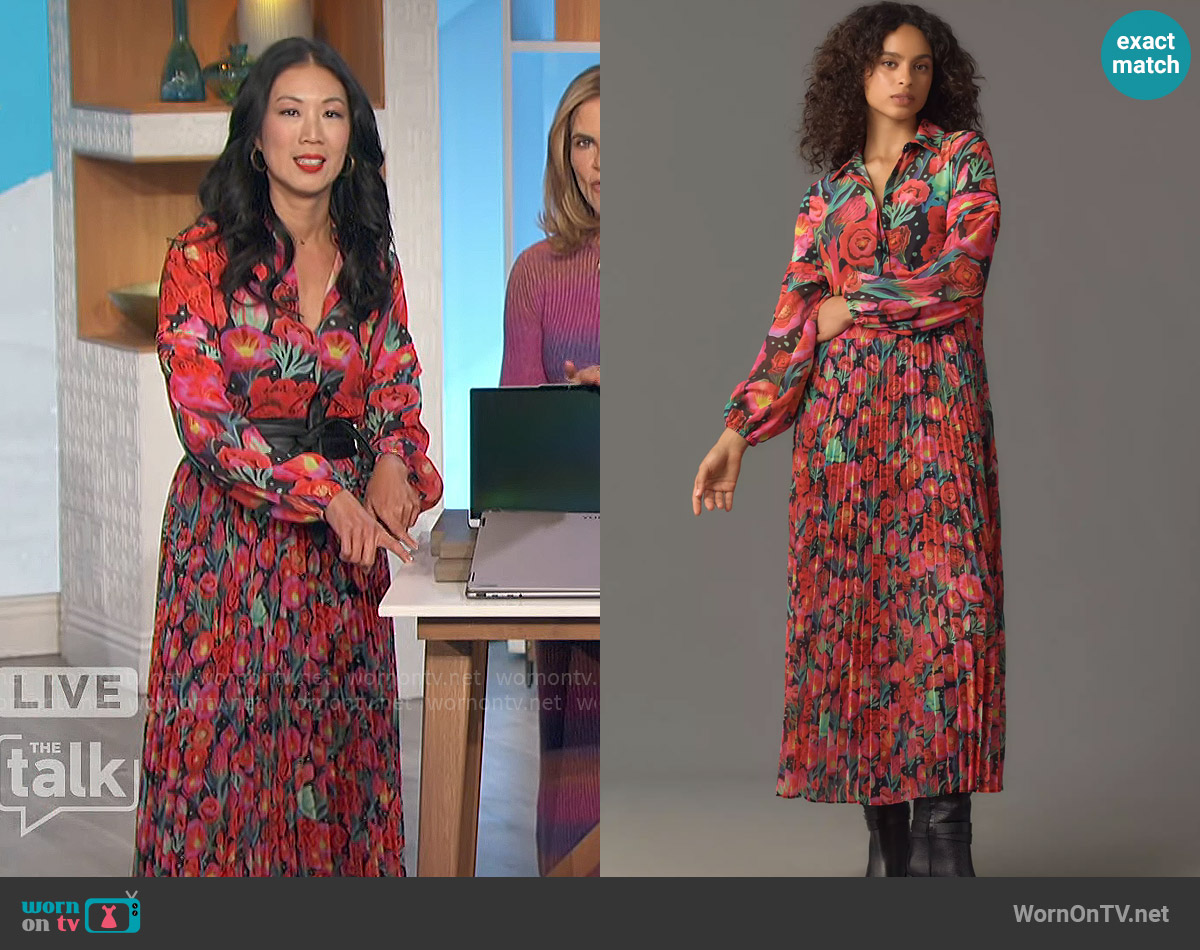 WornOnTV: Chi-Lan Liu’s floral pleated dress on The Talk | Chi-Lan Lieu | Clothes and Wardrobe ...