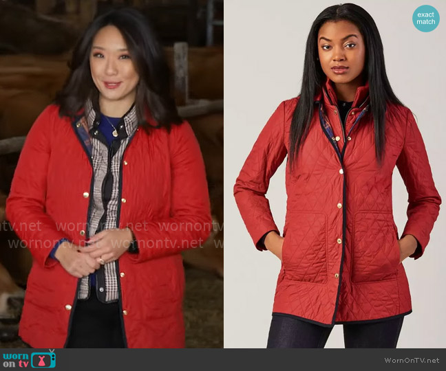WornOnTV: Nancy Chen’s red quilted jacket on CBS Mornings | Nancy Chen ...