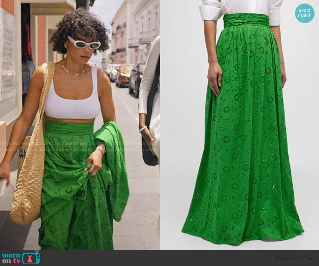 WornOnTV: Sai’s green pointelle maxi skirt on The Real Housewives of New York City | Sai De ...