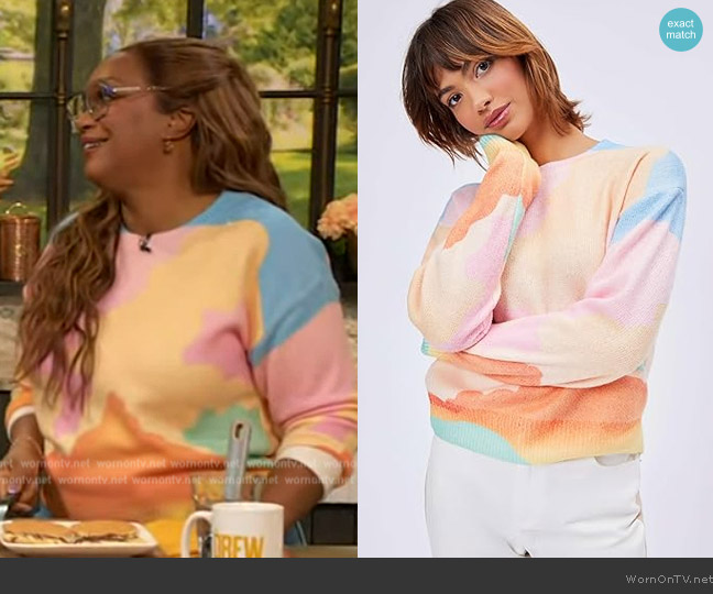 WornOnTV: Sunny Anderson’s abstract print sweater on The Drew Barrymore ...
