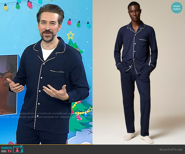 WornOnTV: Joe Fryer’s navy contrast trim pajamas on Today | Clothes and ...
