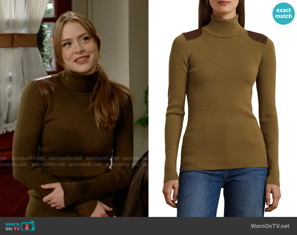WornOnTV: Claire’s olive leather shoulder sweater and brown jacket on ...