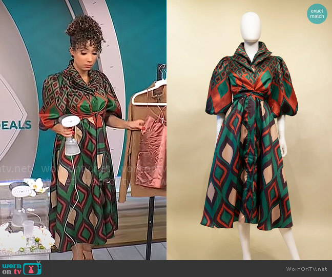 WornOnTV: Gabrielle Kerr’s printed midi dress on CBS Mornings ...