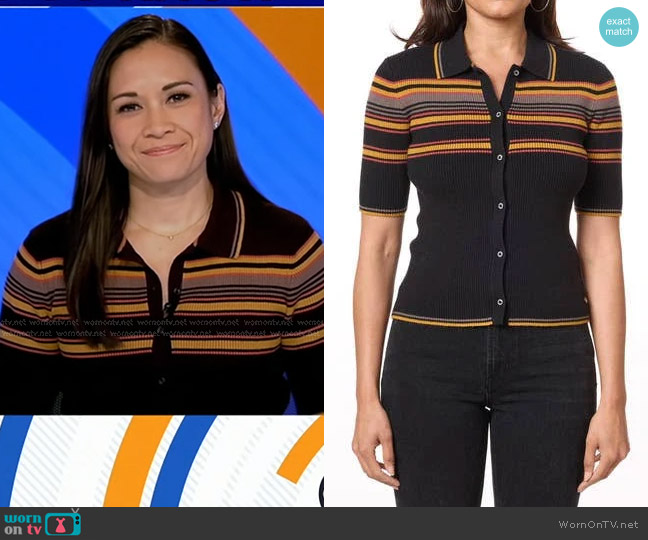 WornOnTV: Christiane Cordero’s black striped polo top on Good Morning ...