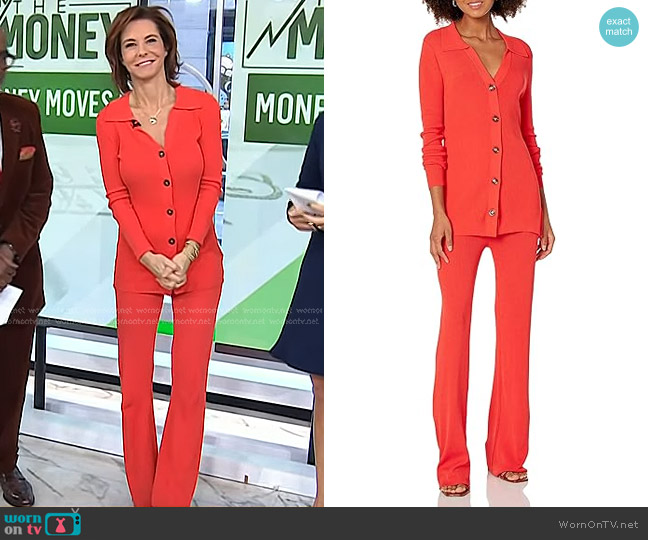 WornOnTV: Stephanie Ruhle’s orange collared cardigan and pants on Today ...