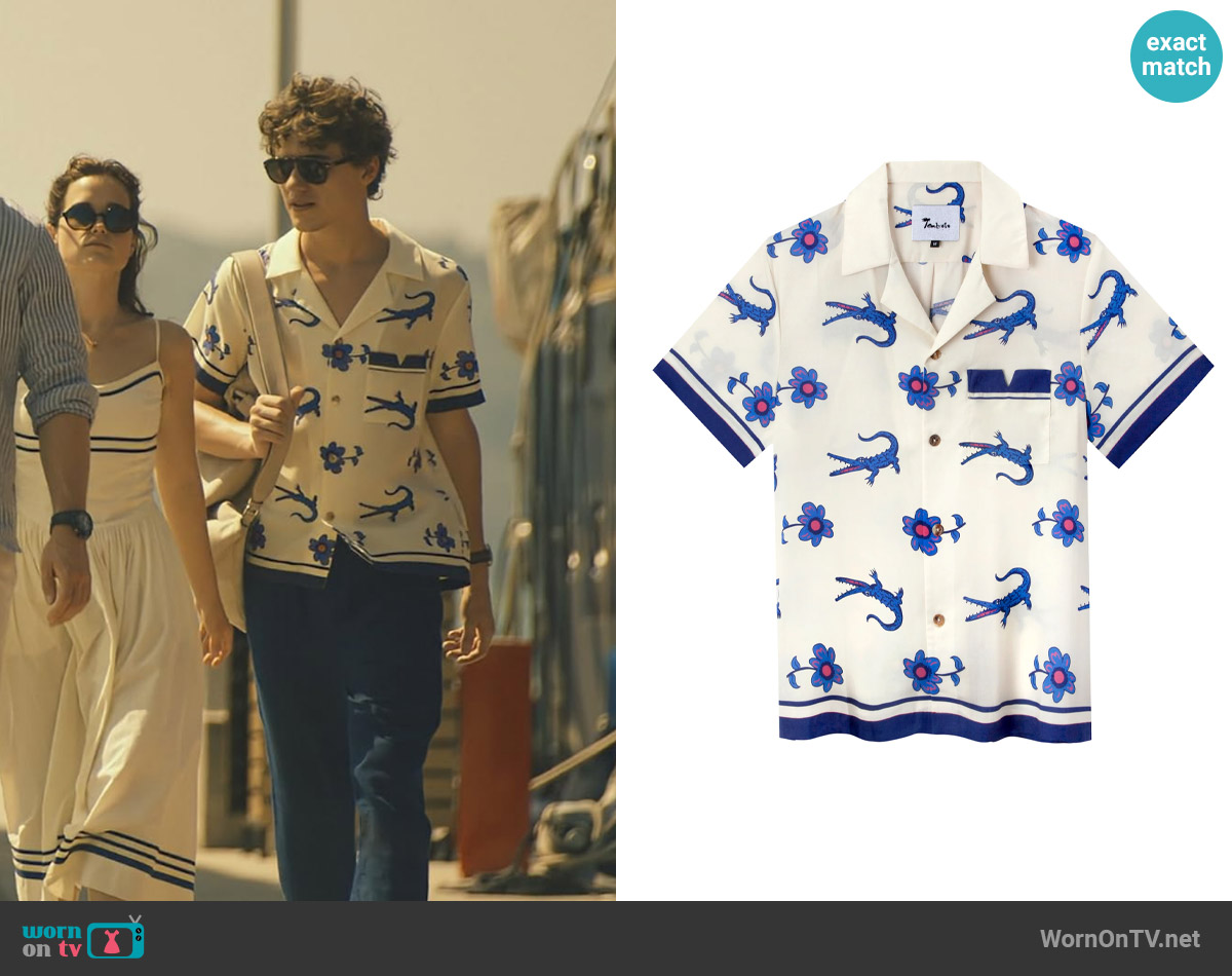 WornOnTV: Lochlan’s crocodile print shirt on The White Lotus | Sam ...