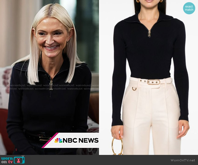 WornOnTV: Zanna Roberts Rassi’s black half zip sweater on Today ...