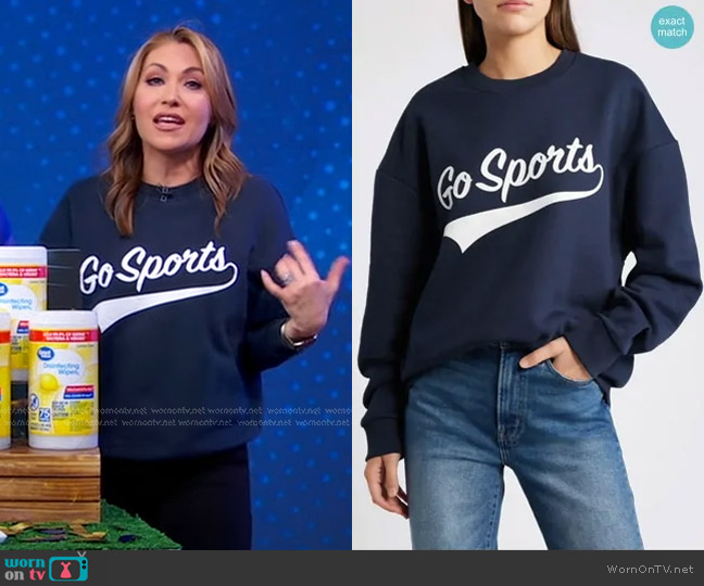 WornOnTV: Lori’s navy Go Sports sweatshirt on Good Morning America ...