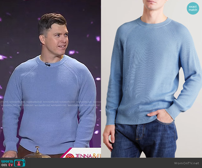 WornOnTV: Colin Jost’s blue sweater on Today | Clothes and Wardrobe from TV