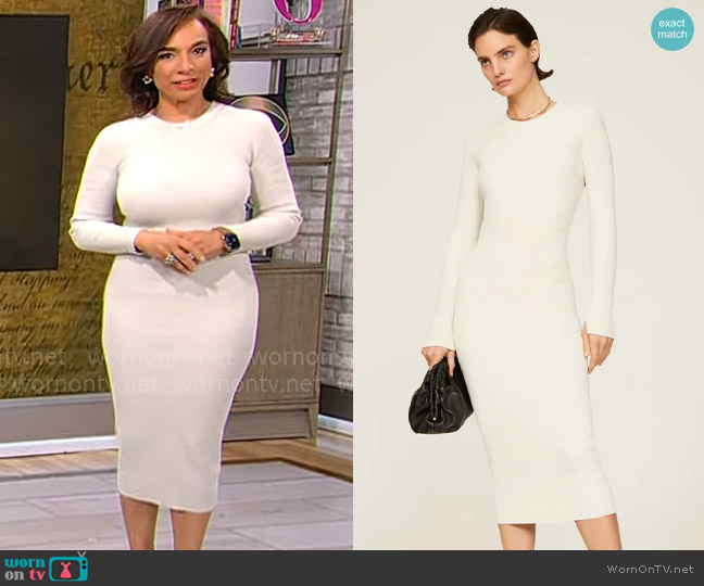 WornOnTV: Michelle Miller’s white rib knit dress on CBS Mornings ...