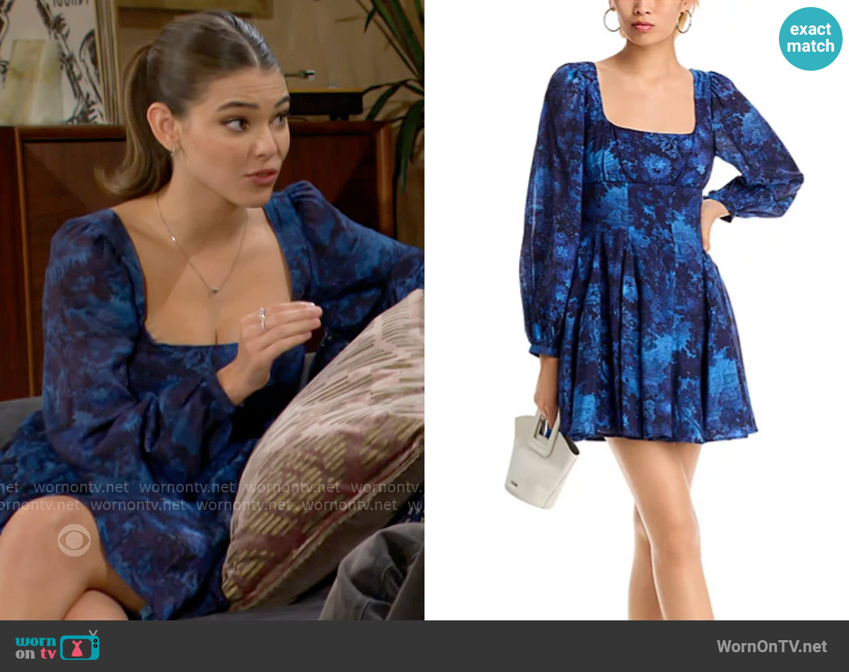 WornOnTV: Electra’s blue floral square-neck dress on The Bold and the Beautiful | Laneya Grace ...
