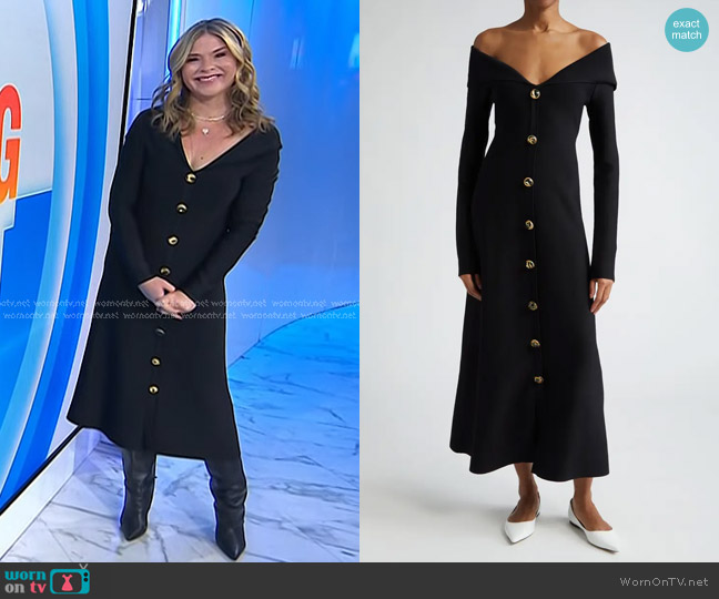 WornOnTV: Jenna’s black button front dress on Today | Jenna Bush Hager ...