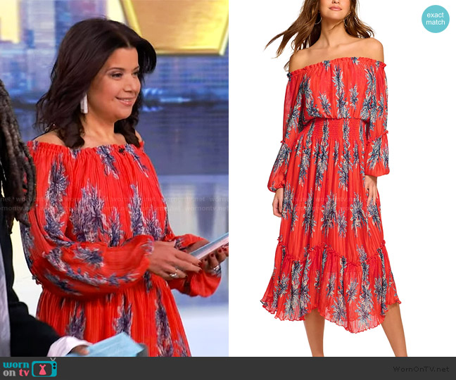 WornOnTV: Ana’s red floral print off shoulder dress on The View | Ana Navarro | Clothes and ...