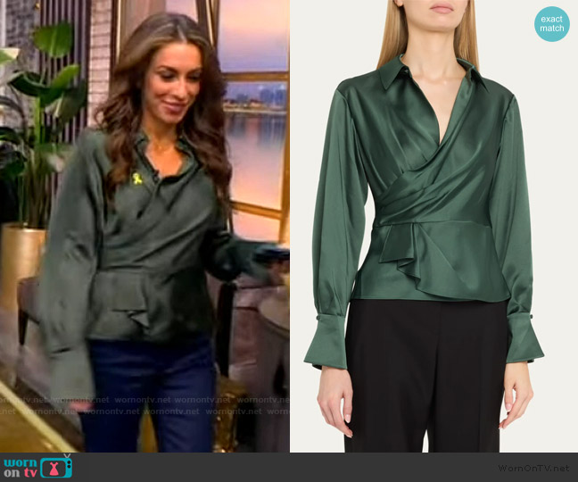 WornOnTV: Alyssa’s green satin wrap top on The View | Alyssa Farah Griffin | Clothes and ...