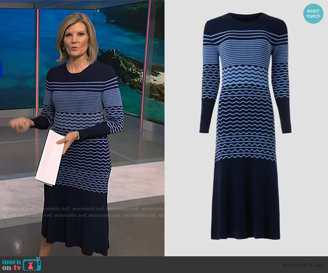 WornOnTV: Kate Snow’s navy zig-zag stripe dress on NBC News Daily ...