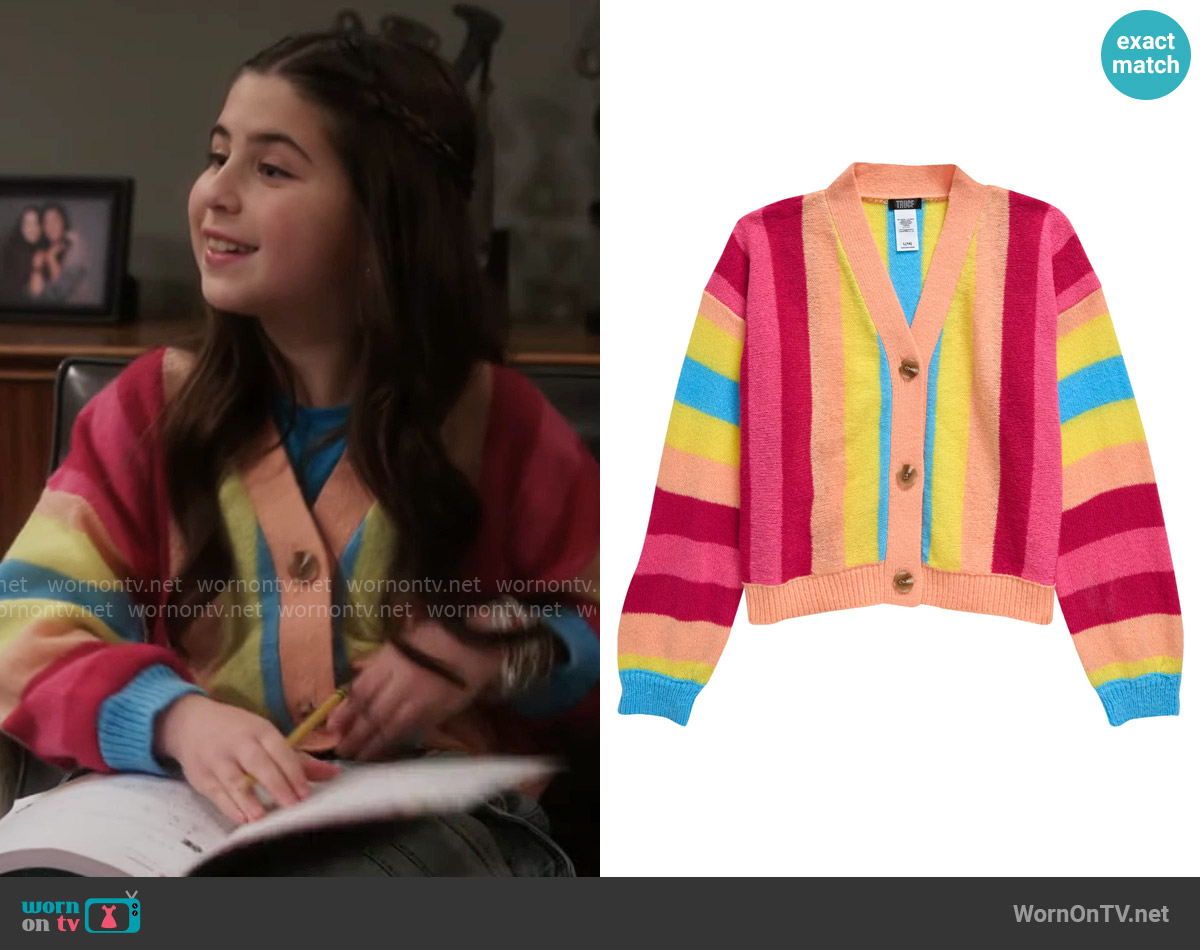 WornOnTV: Georgia’s rainbow striped cardigan on Shifting Gears ...