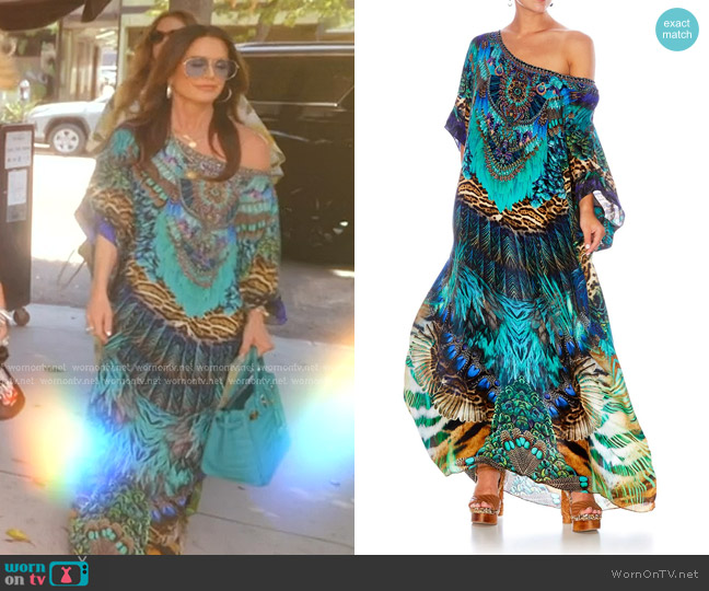WornOnTV: Kyle’s peacock print kaftan on The Real Housewives of Beverly Hills | Kyle Richards ...