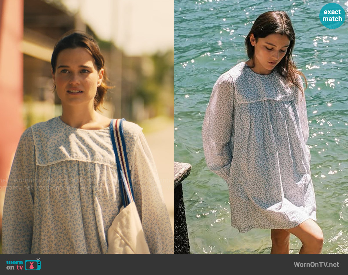 WornOnTV: Piper’s blue floral bib dress on The White Lotus | Sarah ...