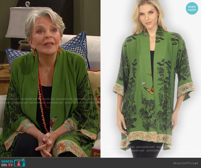 WornOnTV: Julie’s green butterfly print kimono jacket on Days of our ...