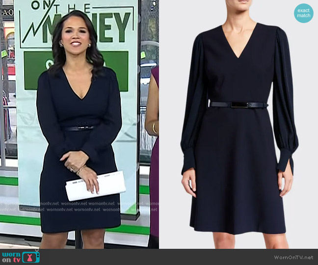 WornOnTV: Laura’s navy v-neck belted dress on Today | Laura Jarrett ...