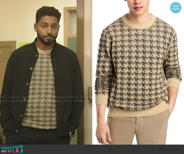 WornOnTV: Jordan’s houndstooth print sweater on All American | Michael Evans Behling | Clothes ...