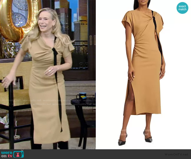 WornOnTV: Chelsea Handler’s beige dress with contrast strap on Live ...