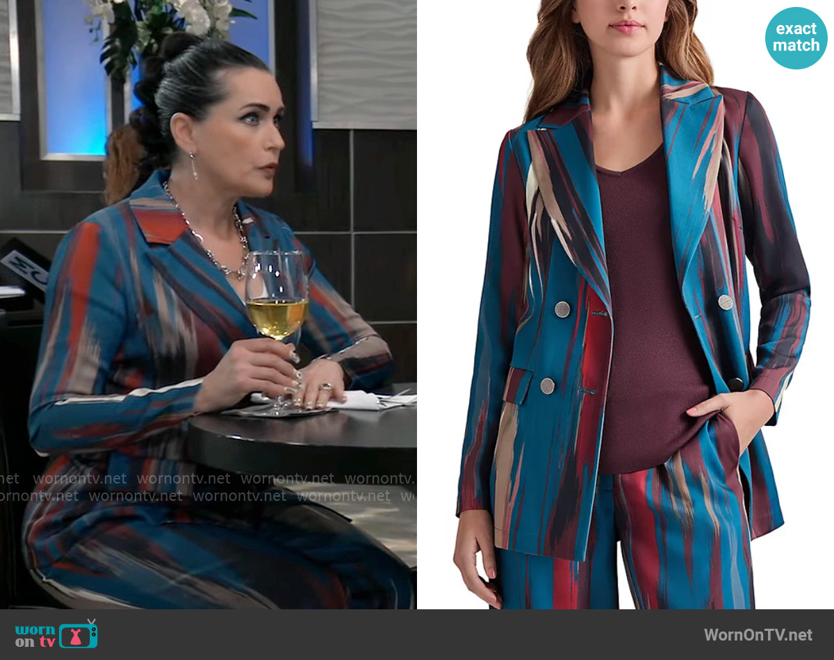 WornOnTV: Lois’s blue printed suit on General Hospital | Rena Sofer ...
