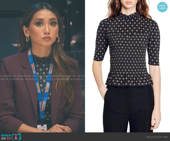 WornOnTV: Ali’s black star print top on Running Point | Brenda Song ...