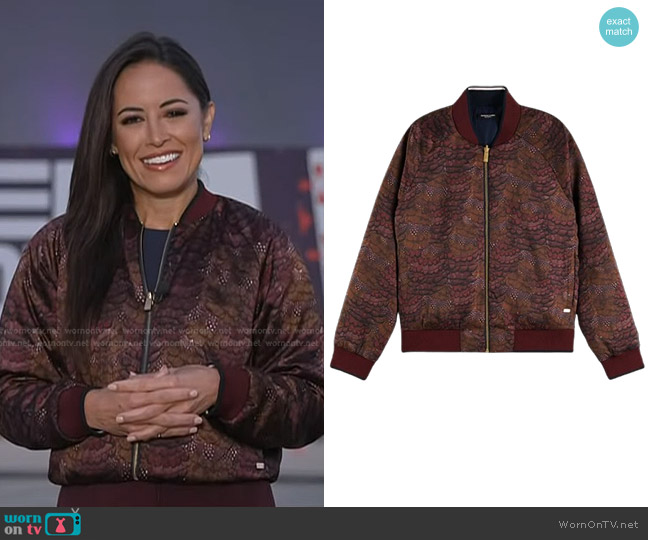 WornOnTV: Kaylee’s red print bomber jacket on Today | Kaylee Hartung ...