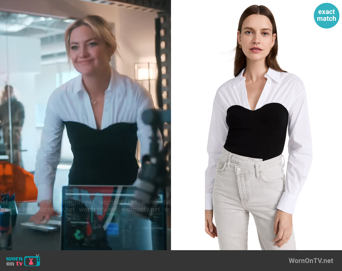 WornOnTV: Isla’s layered shirt and bustier top on Running Point | Kate ...