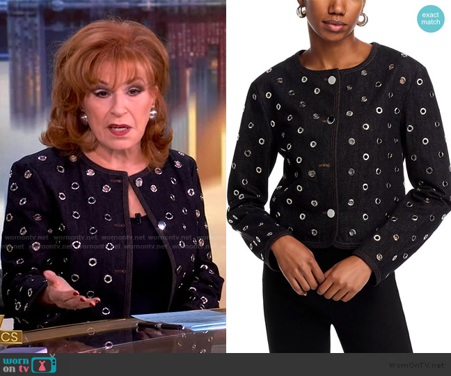 WornOnTV: Joy’s black grommet embellished jacket on The View | Joy ...